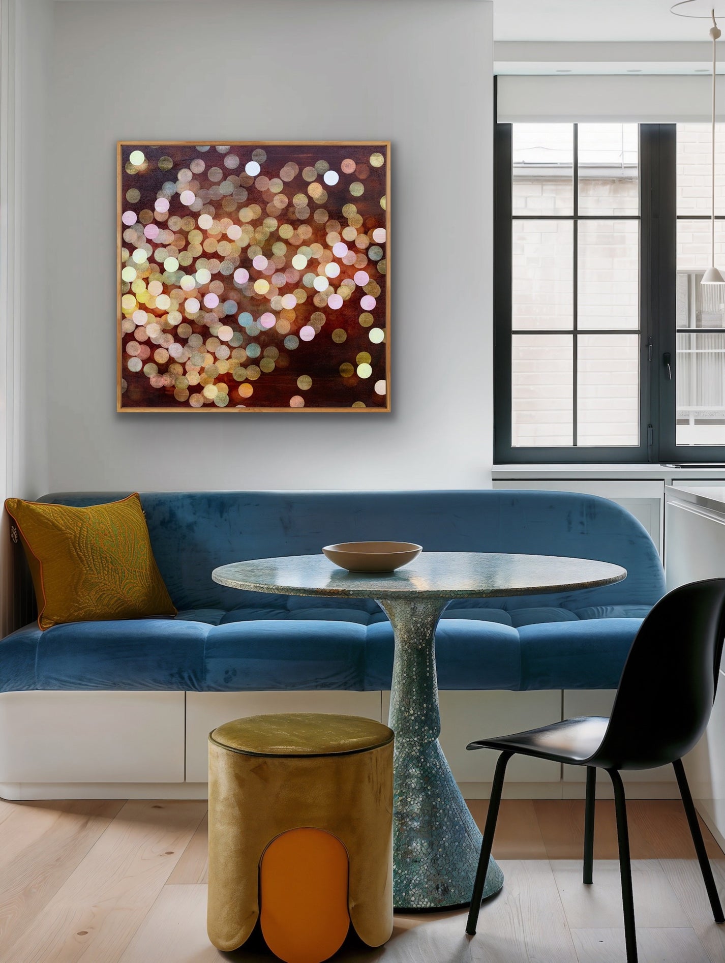 Aqueous Field Coral Bloom XVI - Large Colourful Abstract Painting Fram ...